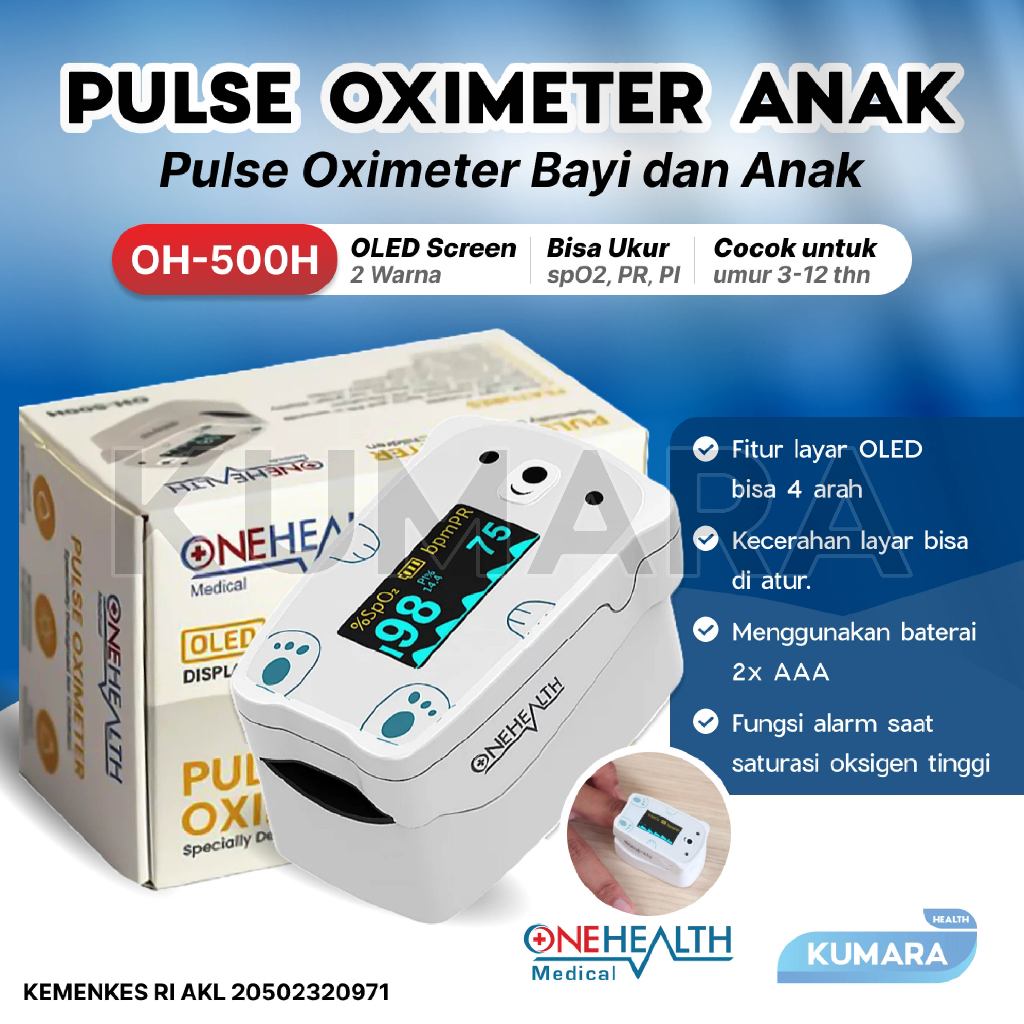 ONEHEALTH - Pulse Oxymeter Anak OH-500H / Pulse Oximeter Bayi dan Anak ...