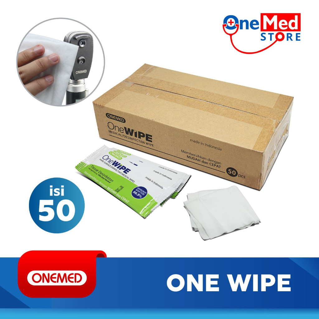 ONEMED - One Wipe Box isi 50'S Tissue Desinfektan / Tisu Disenfektan ...